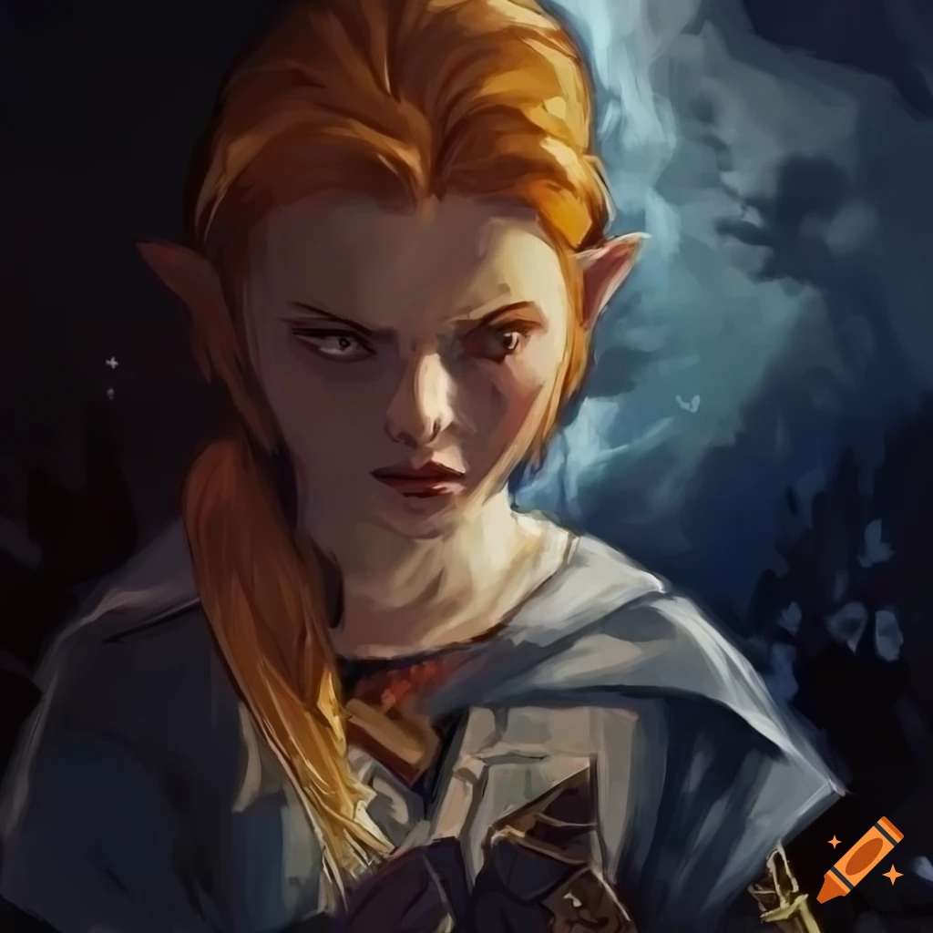 Image of a villainess from zelda game and noir graphic novel