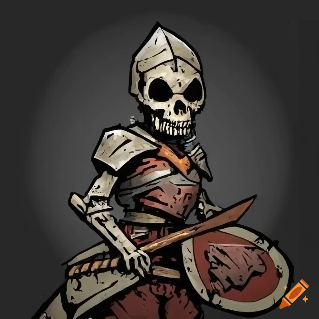 Greek skeleton knight riding a skeleton horse on Craiyon