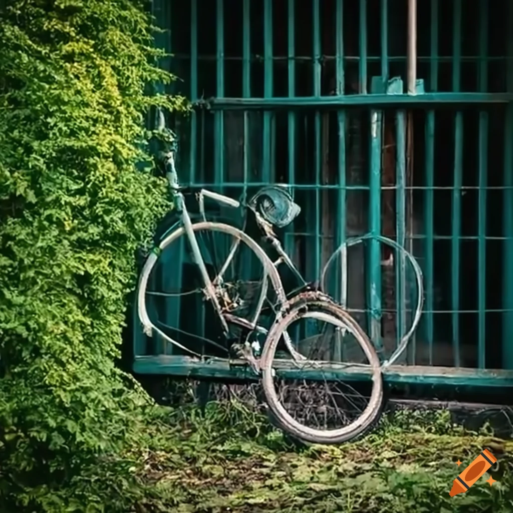 Bicycle accident next to a security guard shack on Craiyon