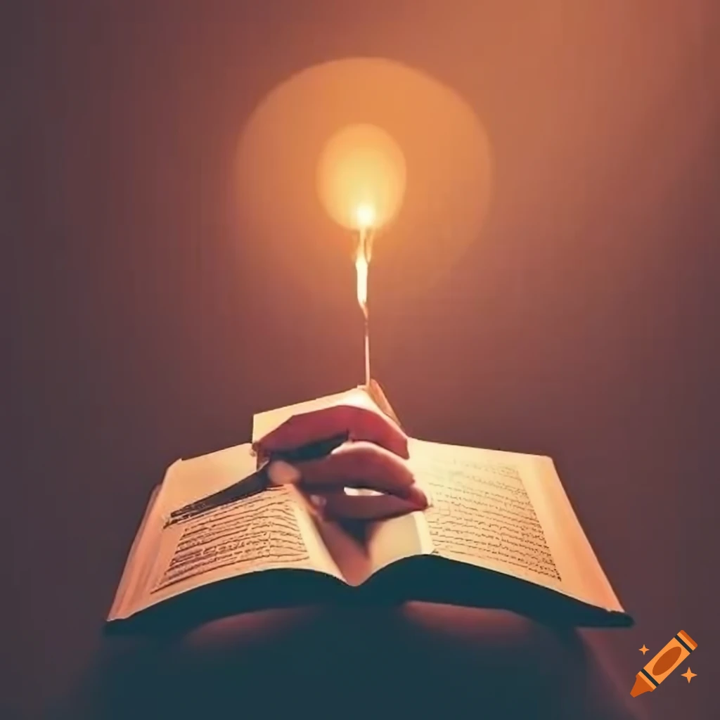 Image of a person writing in a journal in a cozy study space on Craiyon