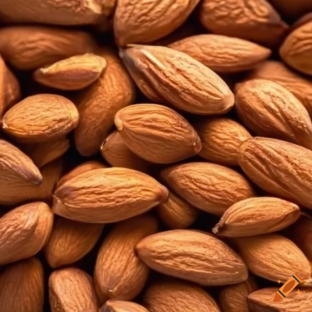 Bowl of toasted almond seeds