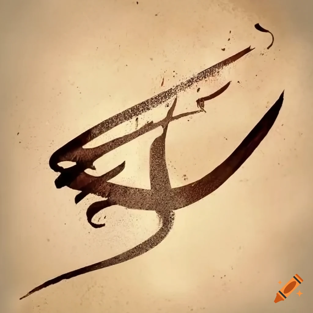 Sand-textured calligraphy of the word Oman on Craiyon