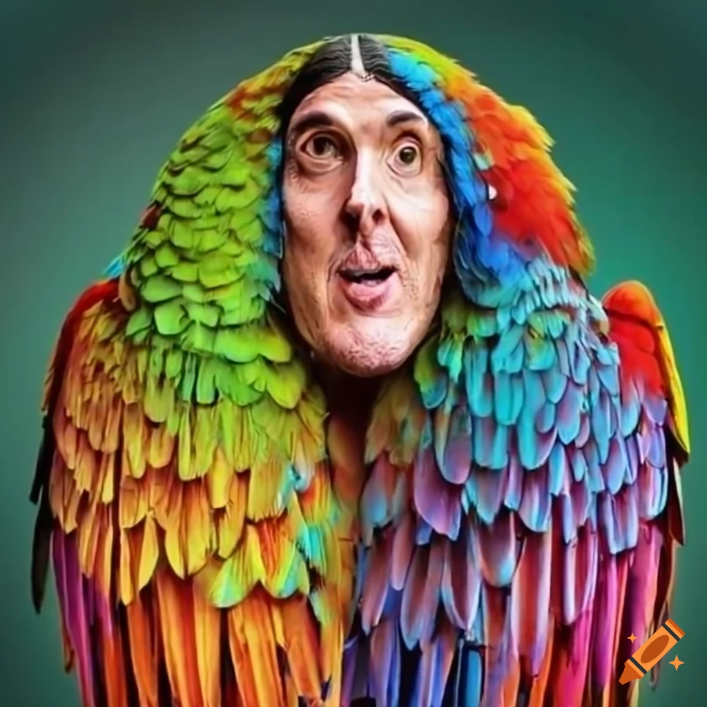Colorful parrot wings on weird al yankovic