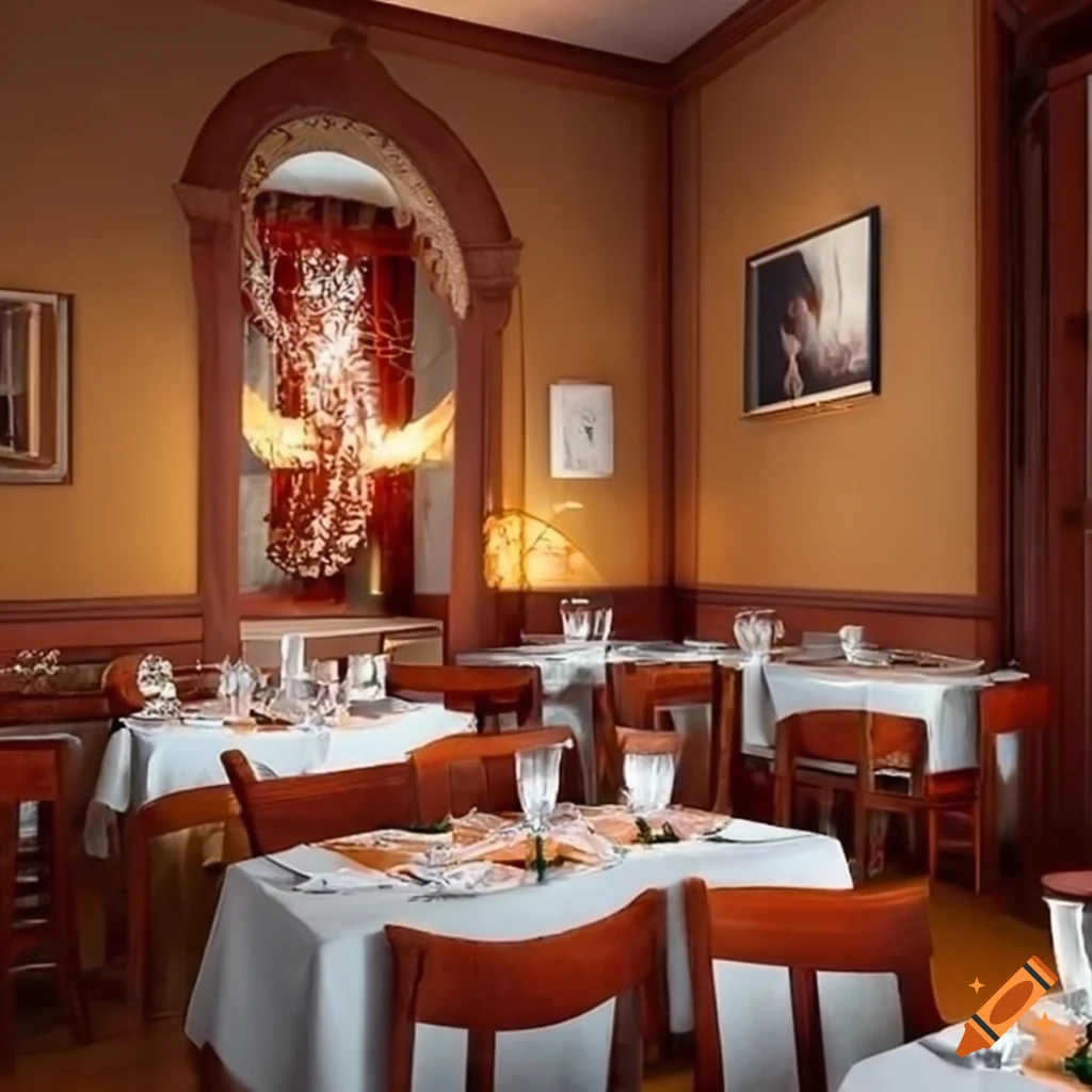 Photo of a cozy italian restaurant on Craiyon