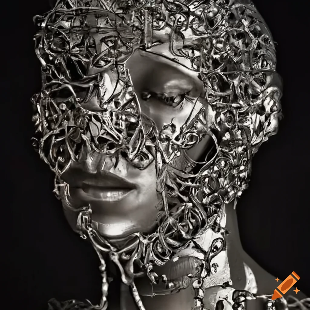 Steel frame design of a person's head