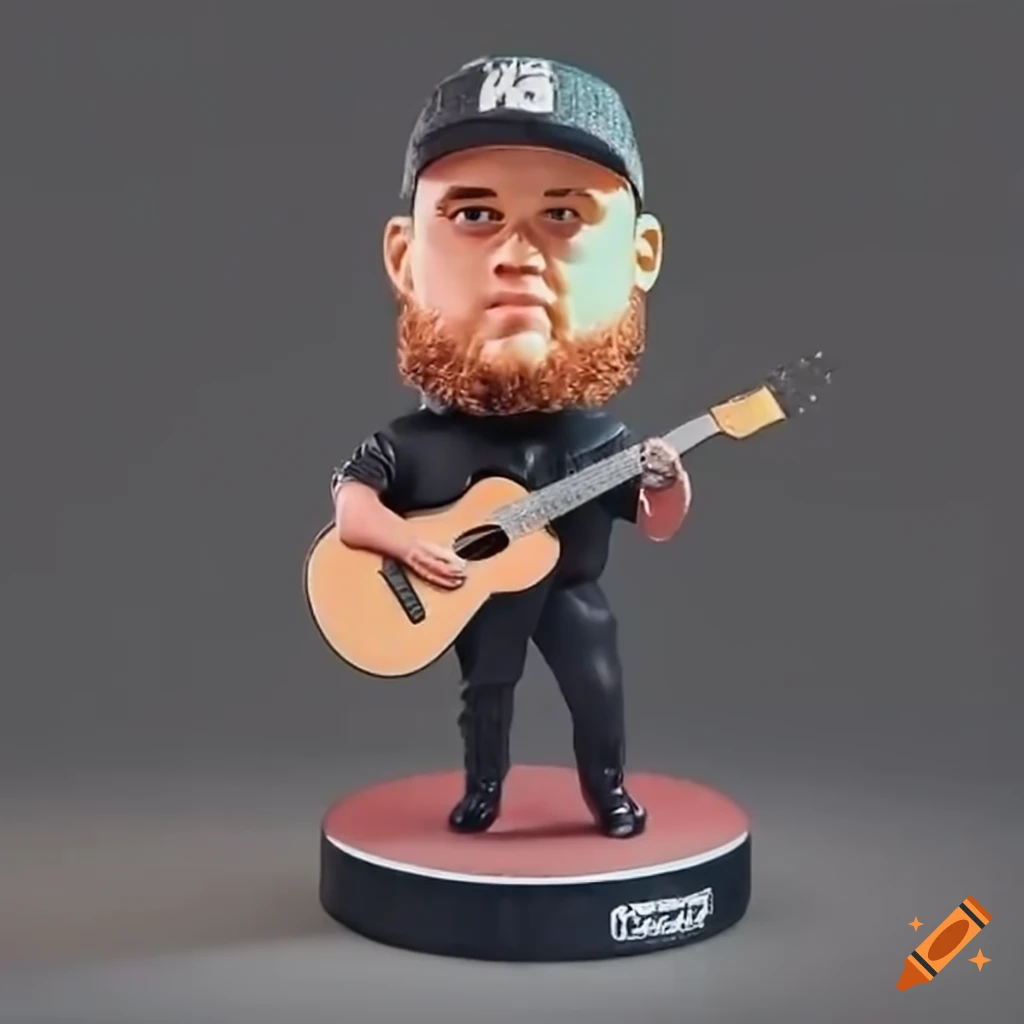 Luke Combs bobblehead with guitar on Craiyon