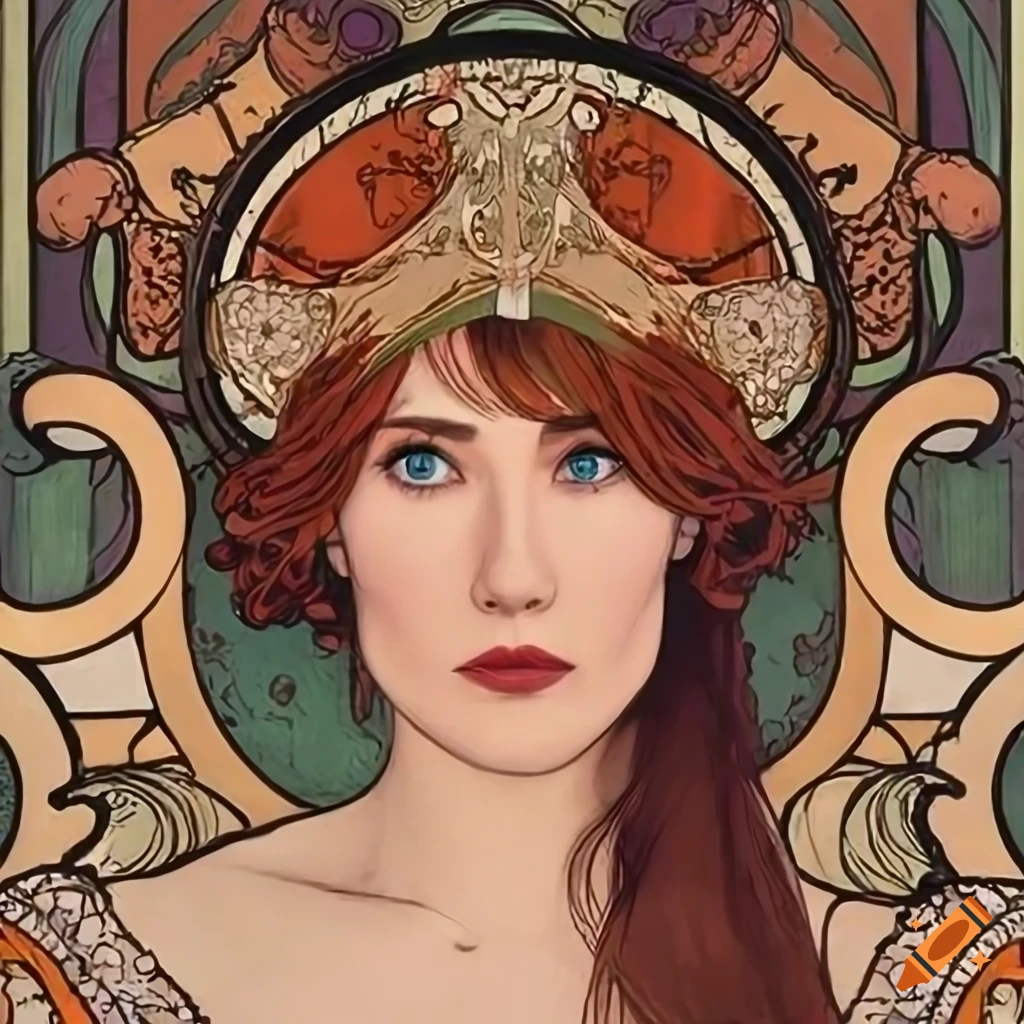 Art nouveau poster of carice van houten in alfons mucha style on Craiyon