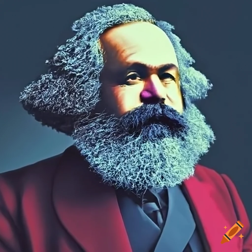 Philosopher karl marx playing double bass on Craiyon