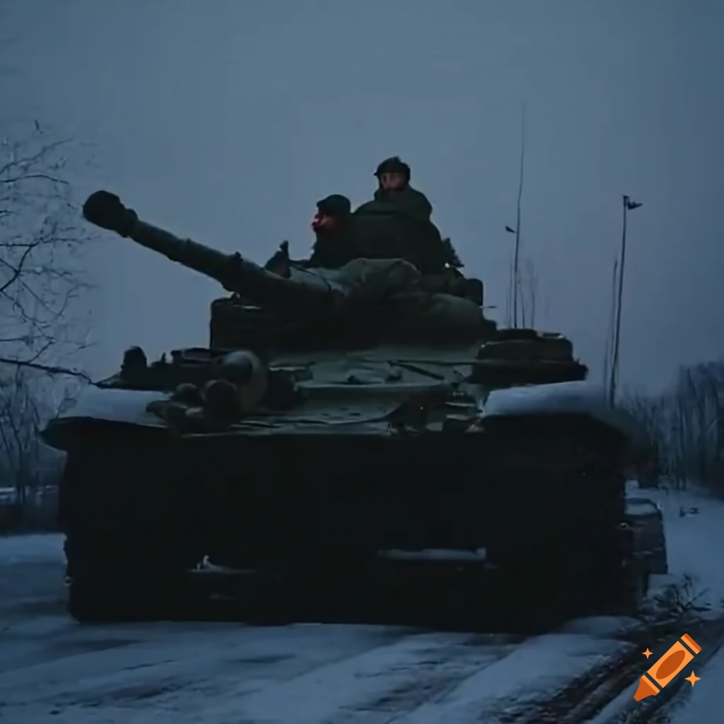 Footage of russian tanks entering minsk during the battle on Craiyon