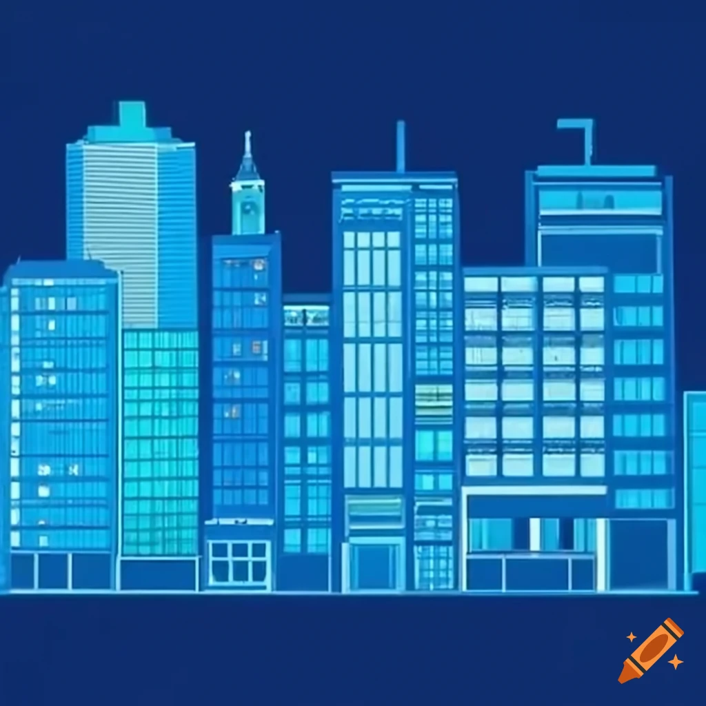 Blue city network on Craiyon