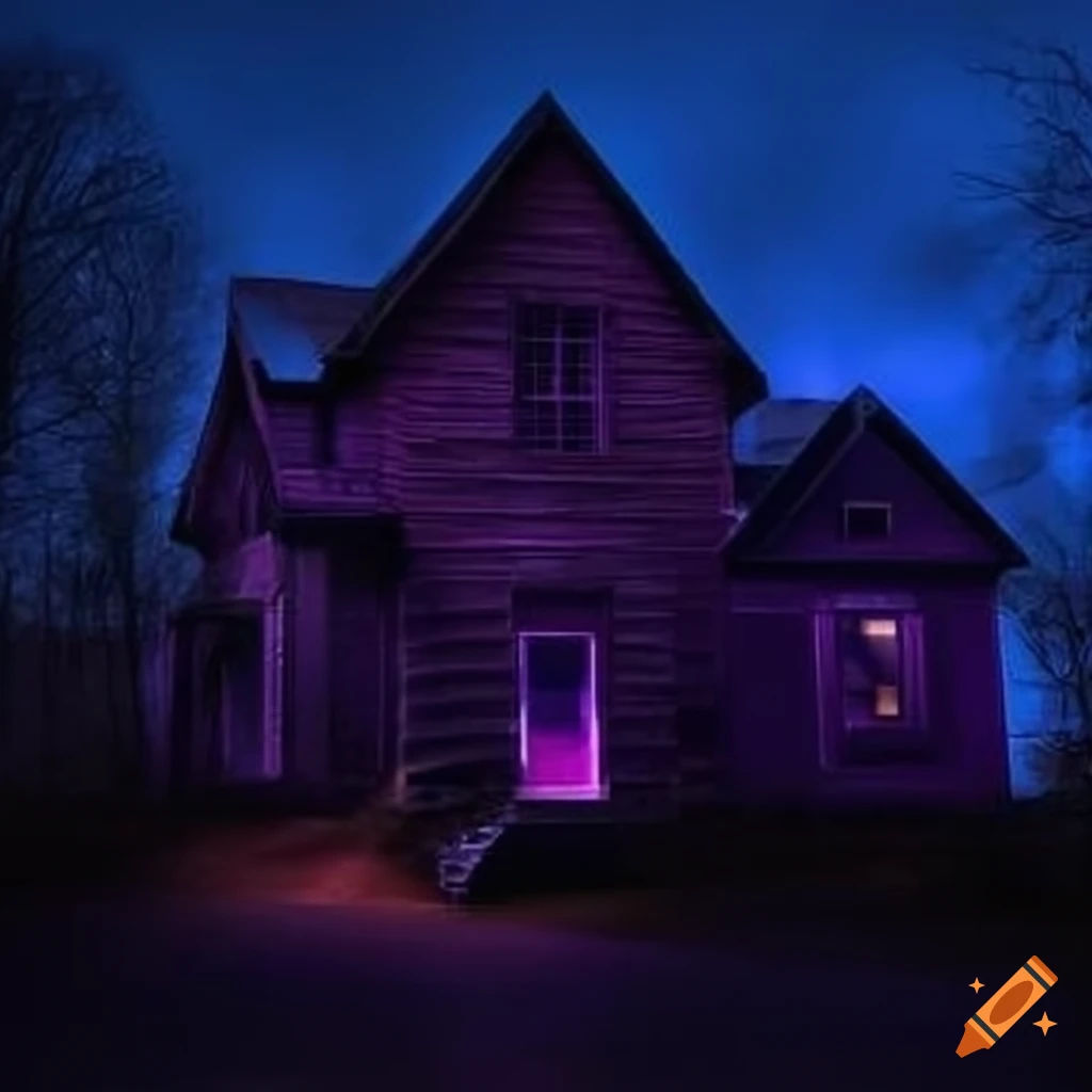 Purple house with sleek design