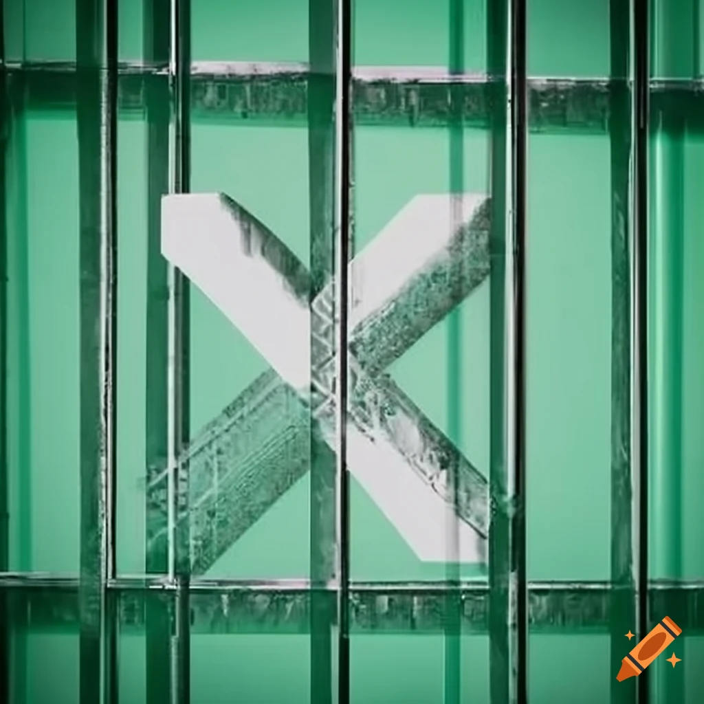 Creative depiction of a green jail cell with white x symbol on Craiyon