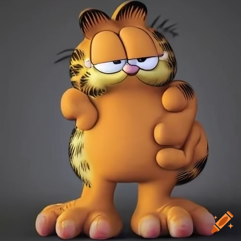 Close up of garfield's feet on Craiyon