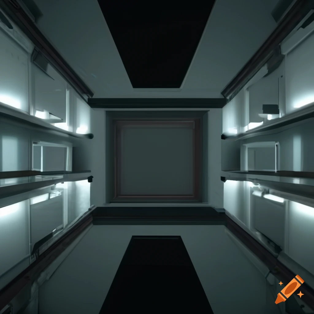 Realistic secret laboratory interior