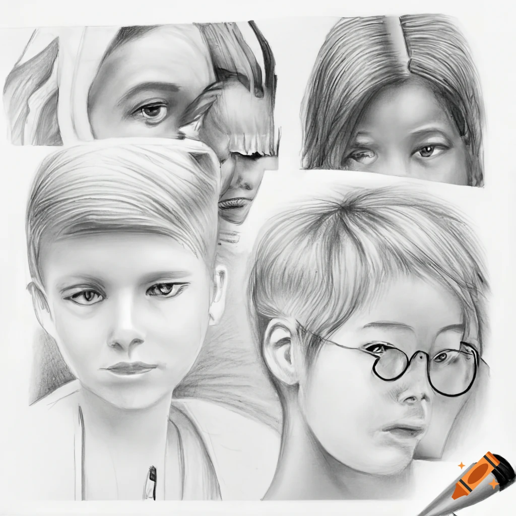 Illustration of someone practicing drawing on Craiyon