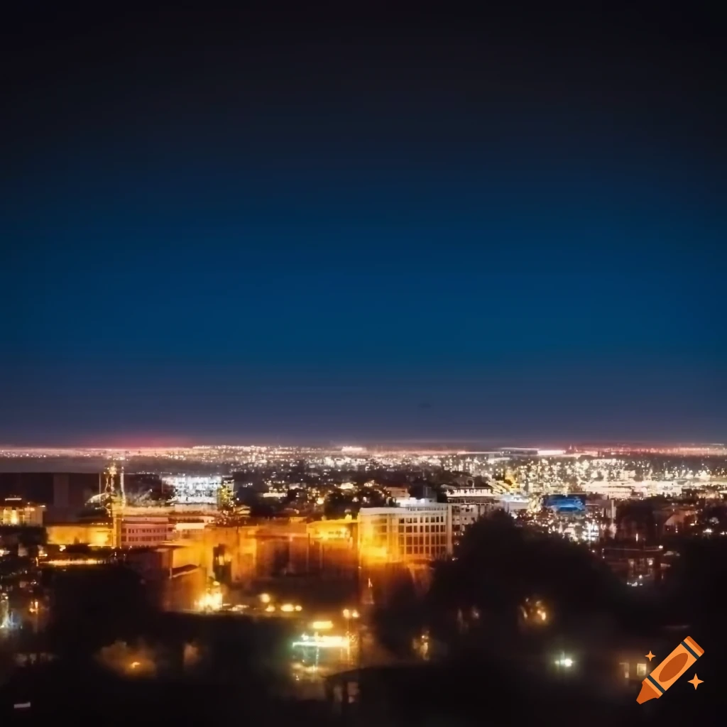 Ethereal night photo of downtown mesa arizona