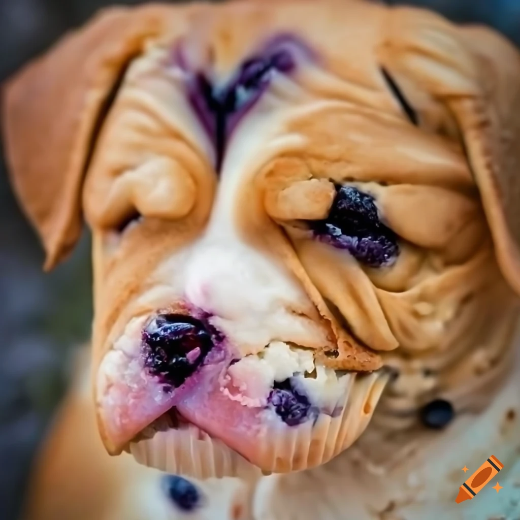 Adorable puppies or delicious blueberry muffins on Craiyon