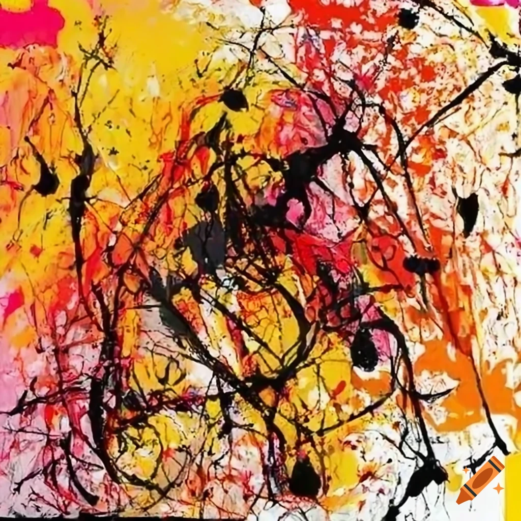 Abstract painting in the style of jackson pollock