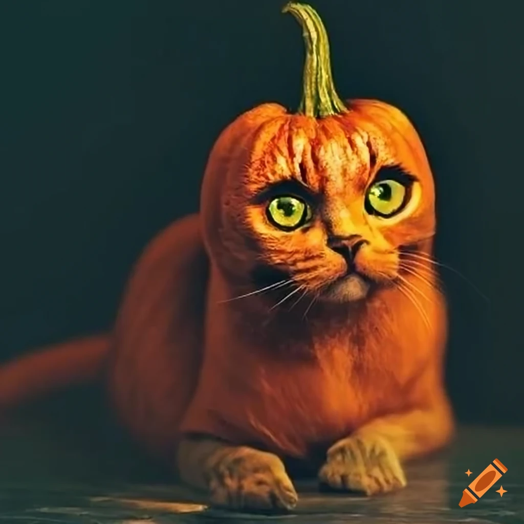 Cat-pumpkin on Craiyon