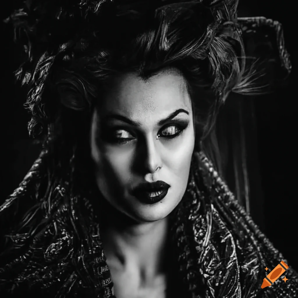 Pencil illustration of a captivating femme fatale on Craiyon