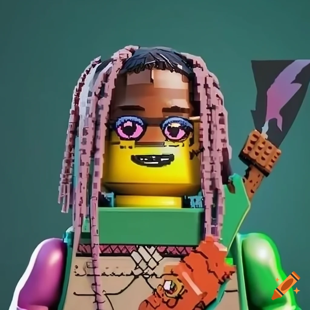Lego version of Travis Scott's "Utopia" album cover on Craiyon