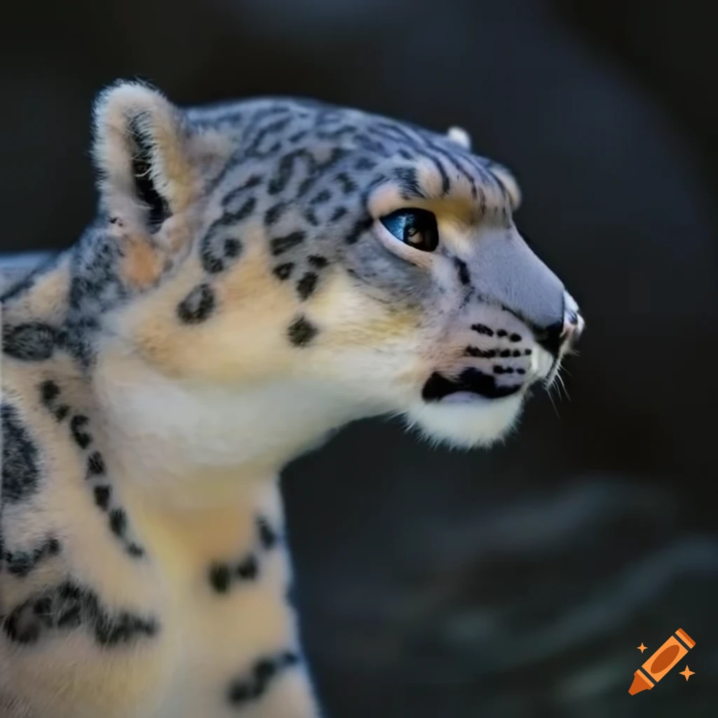 Black White Spotted Leopard 2 Pack 3D Printed Snow Leopard Figurines ...