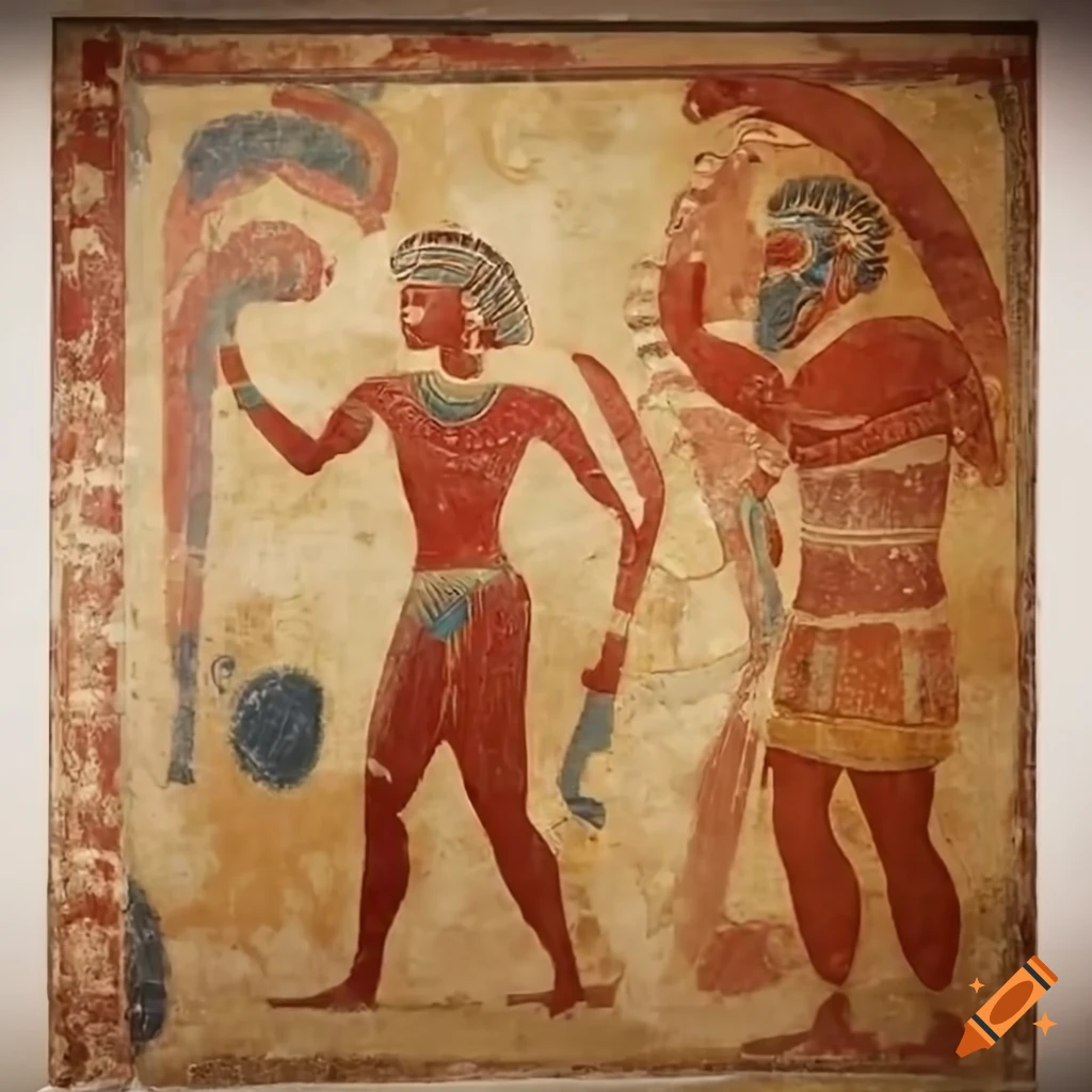 Fresco painting of Etruscan-Hittite sky god on Craiyon