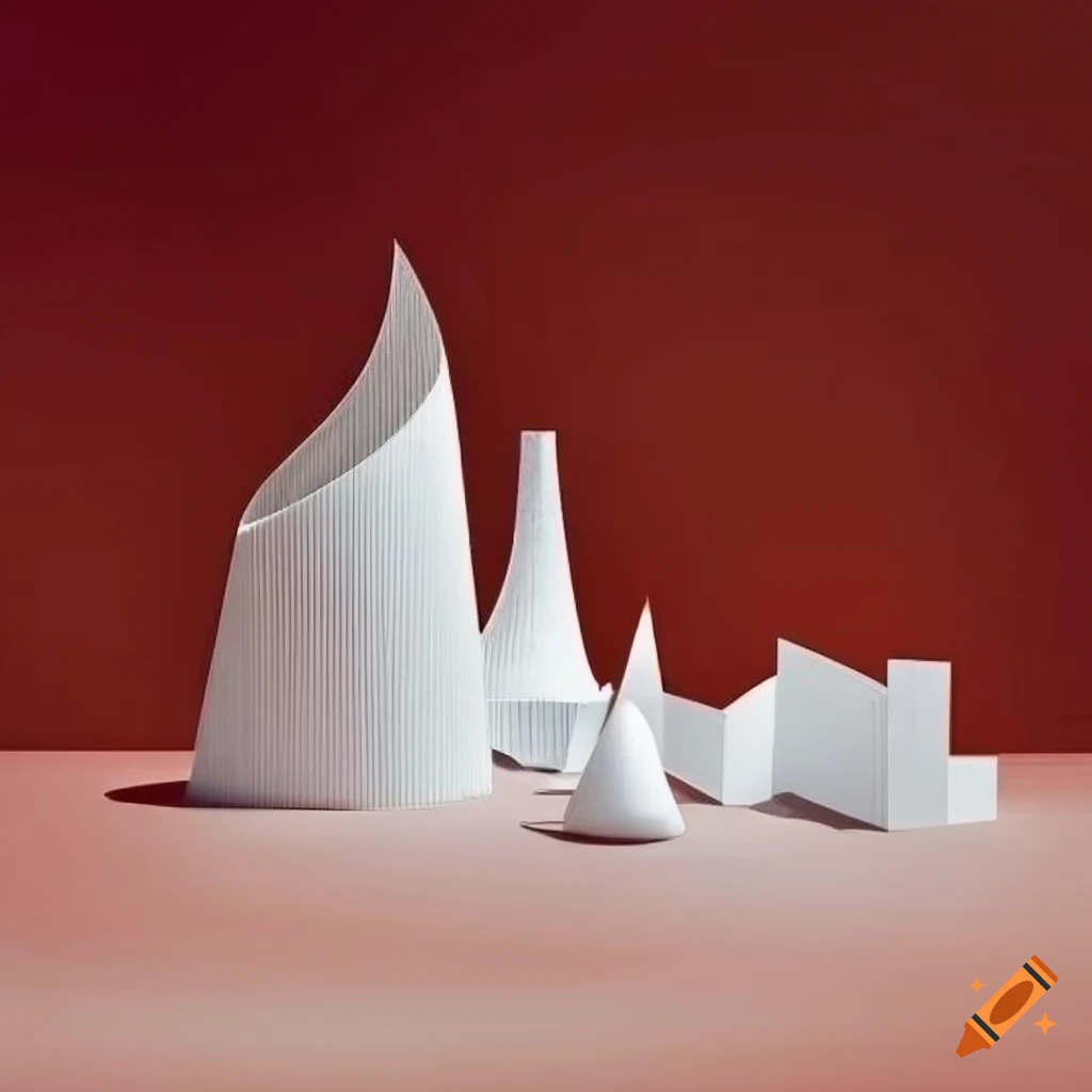 Architectural museum with unique forms on Craiyon