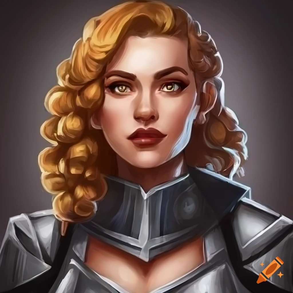 Dnd paladin in plate armor with a broken battle axe on Craiyon