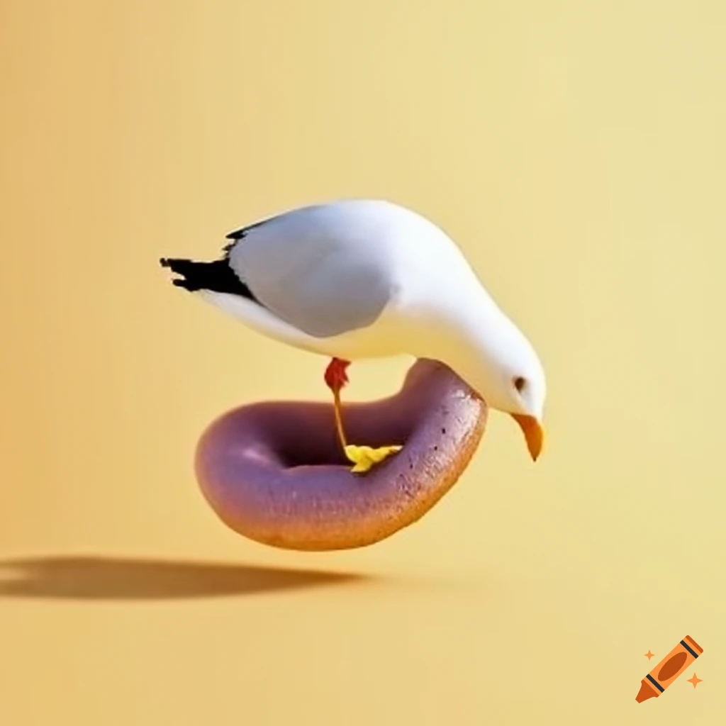 Seagull-shaped bagel on Craiyon