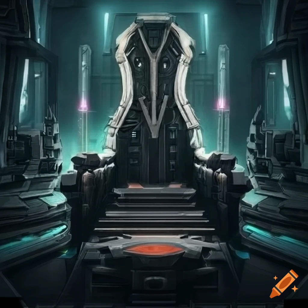 Sci-fi throne room on Craiyon