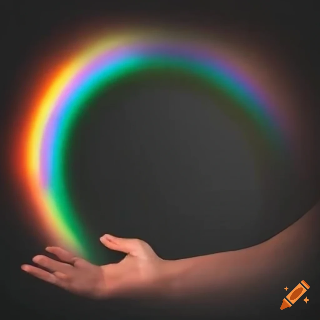 Abstract hands with rainbow colors on Craiyon
