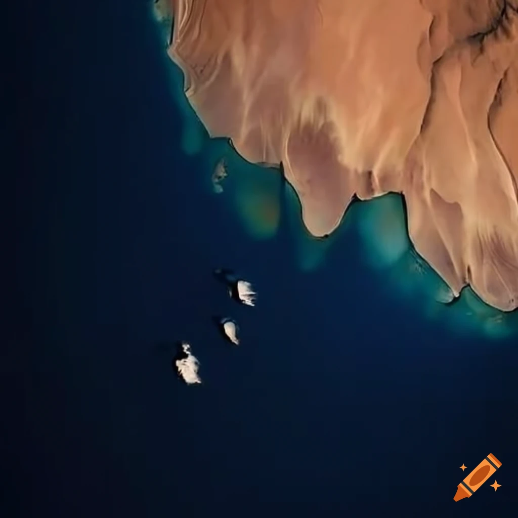 Satellite view of beautiful deserts