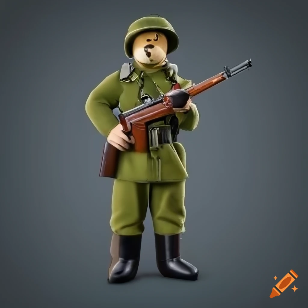 3d rendering of a soviet teddy bear soldier on Craiyon