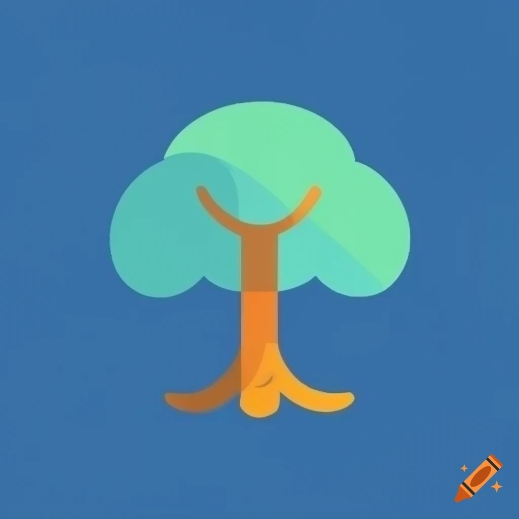 Simple stylized tree icon symbolizing life and growth on Craiyon