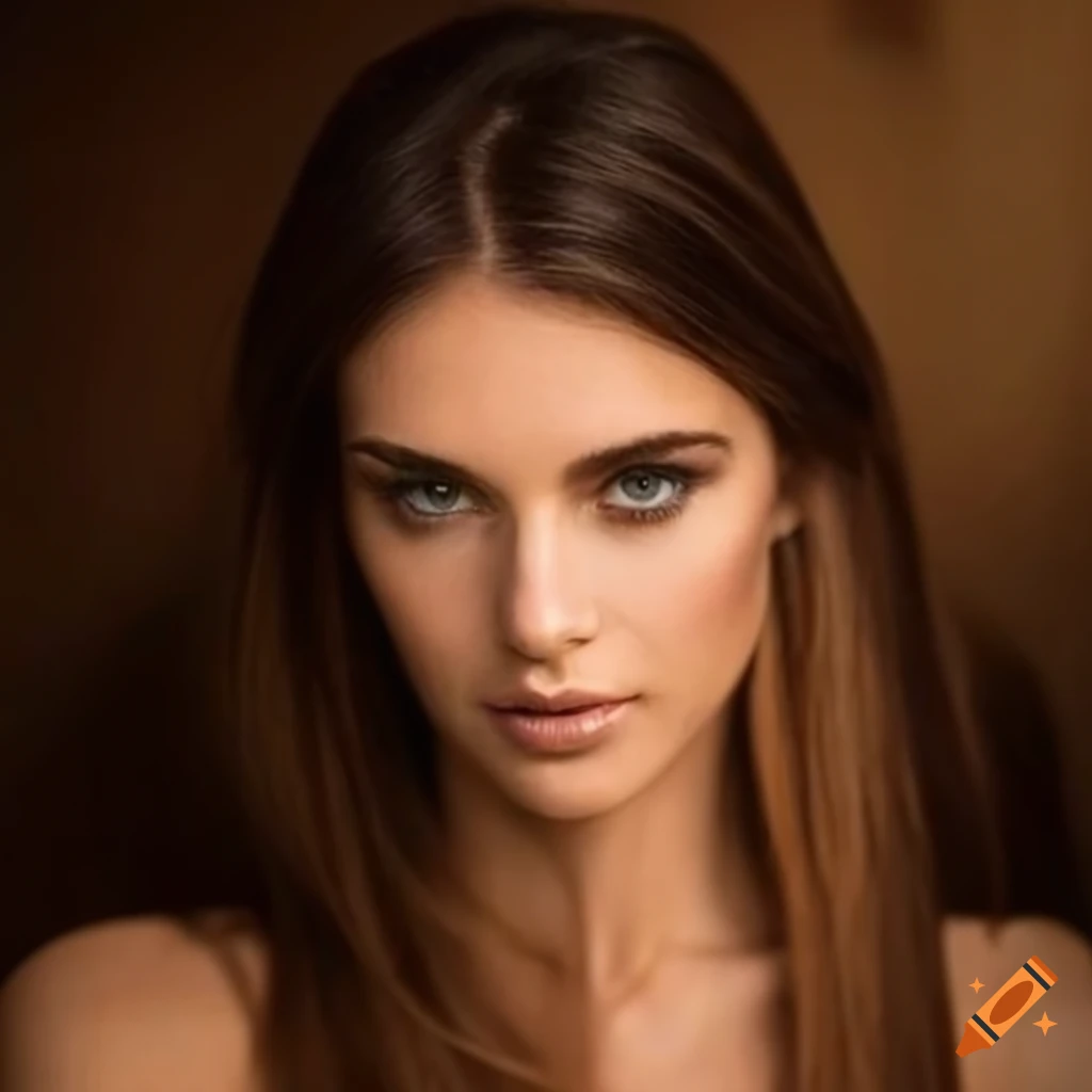 Portrait of jessica hartel with mesmerizing gaze on Craiyon