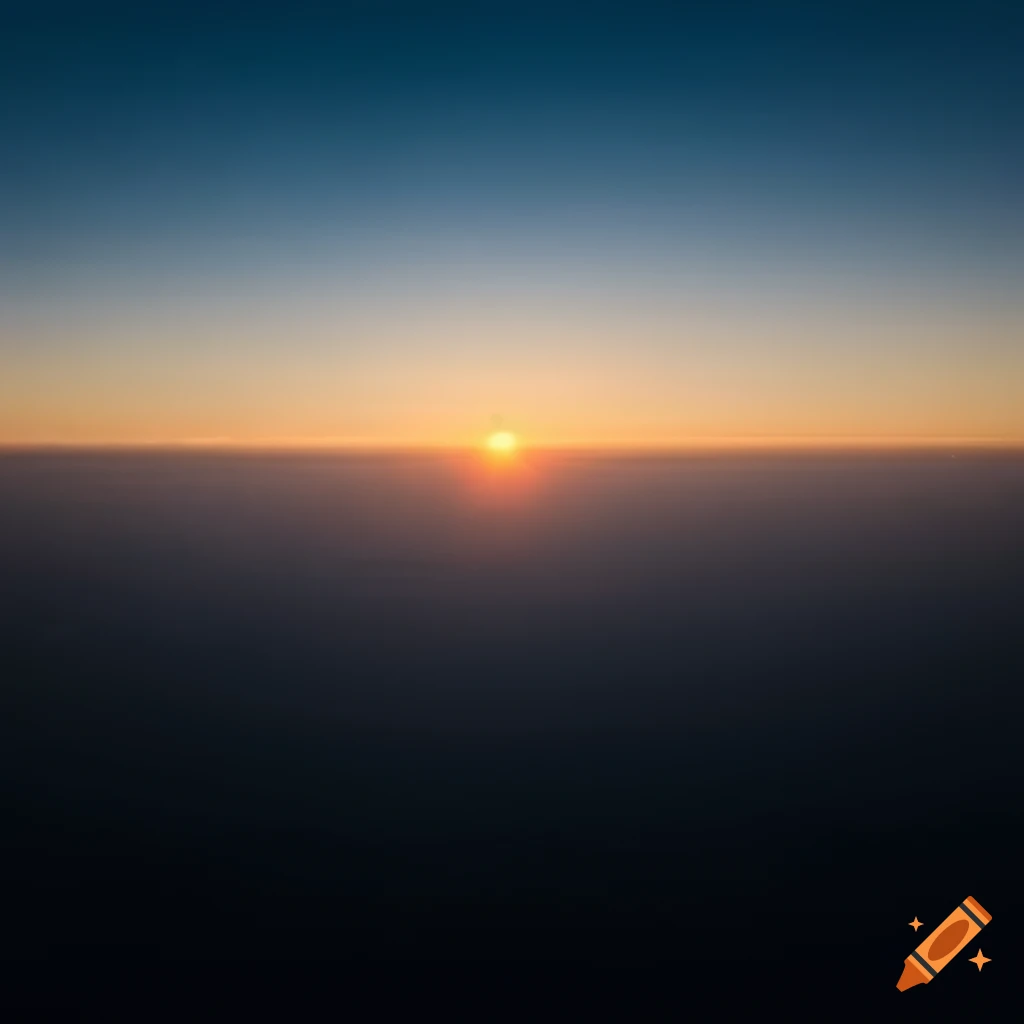 Sunset with distant light in the horizon on Craiyon