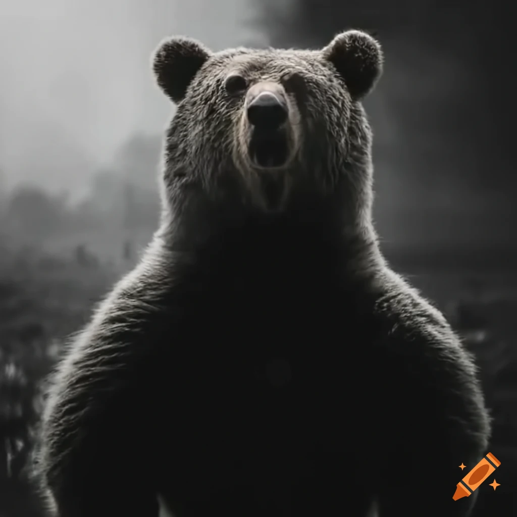 Bear watching people play football on Craiyon