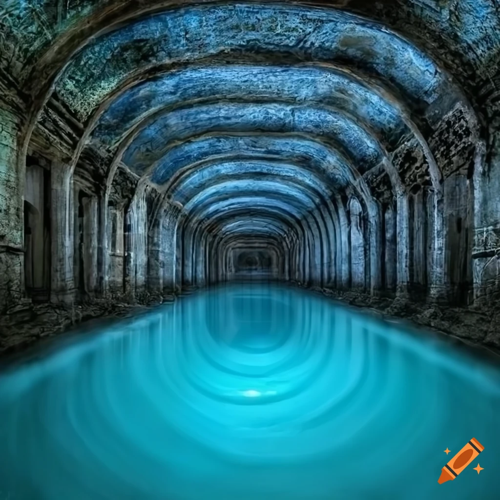 Sewer pipe interior on Craiyon