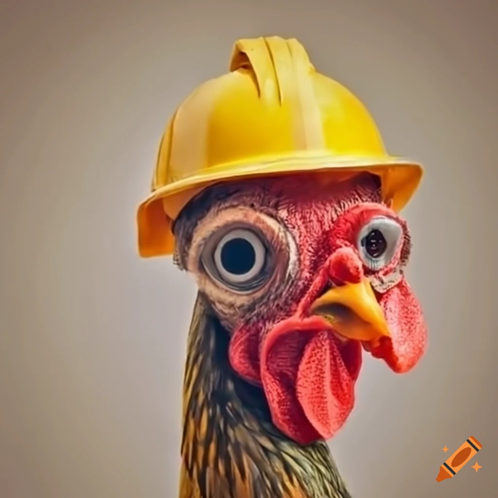 Construction Worker Chicken Team Of Miniature Construction Workers