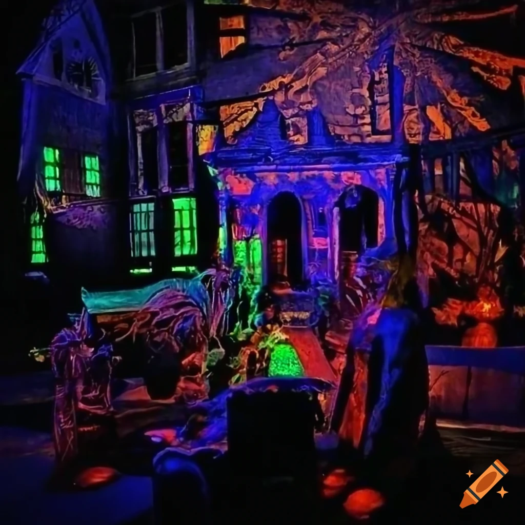 POV of a haunted house with vintage props on Craiyon