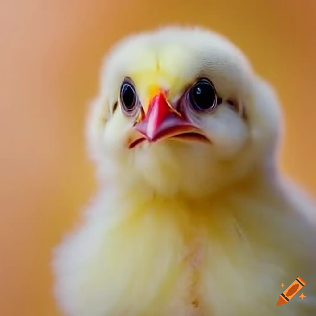 Adorable chick looking surprised on Craiyon