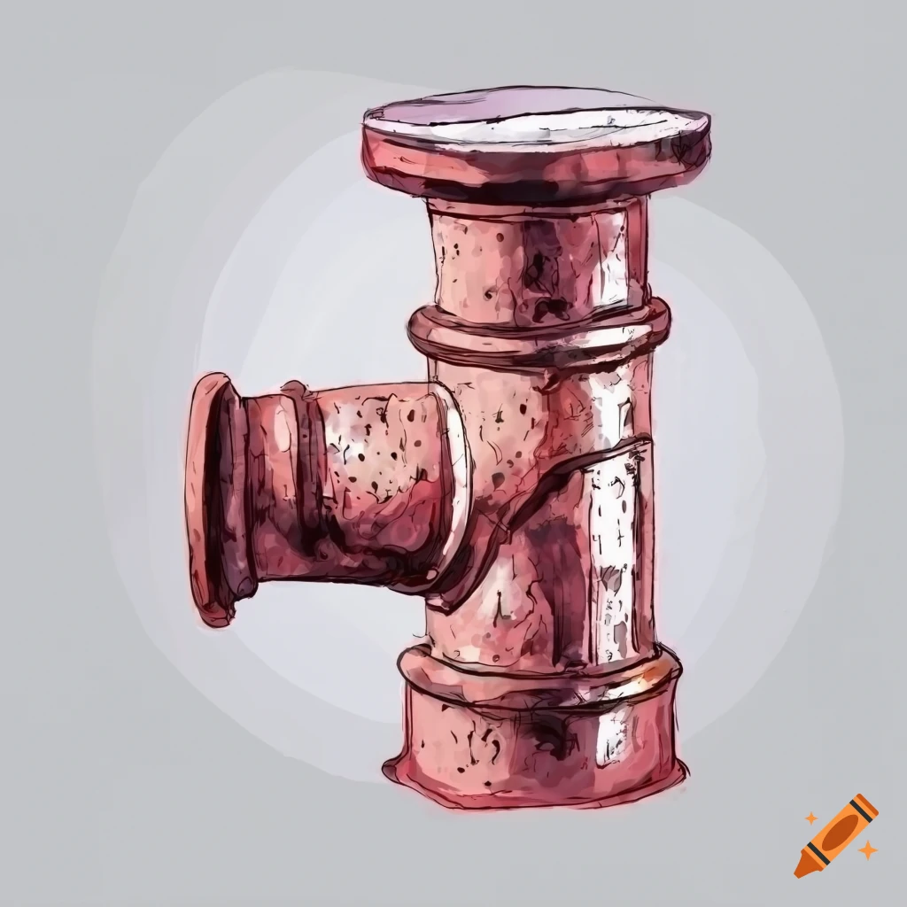 Watercolor illustration of a pvc elbow on Craiyon