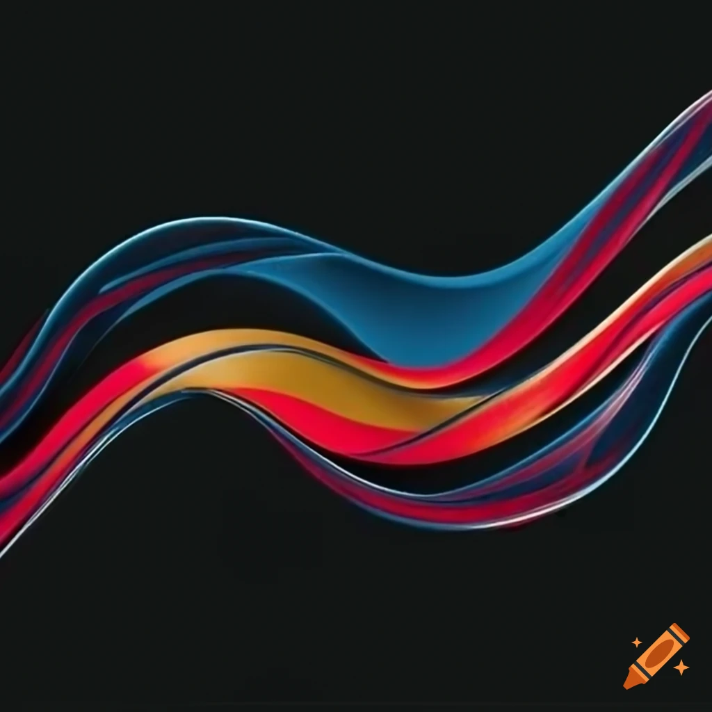 Abstract waves in olympics colors on Craiyon