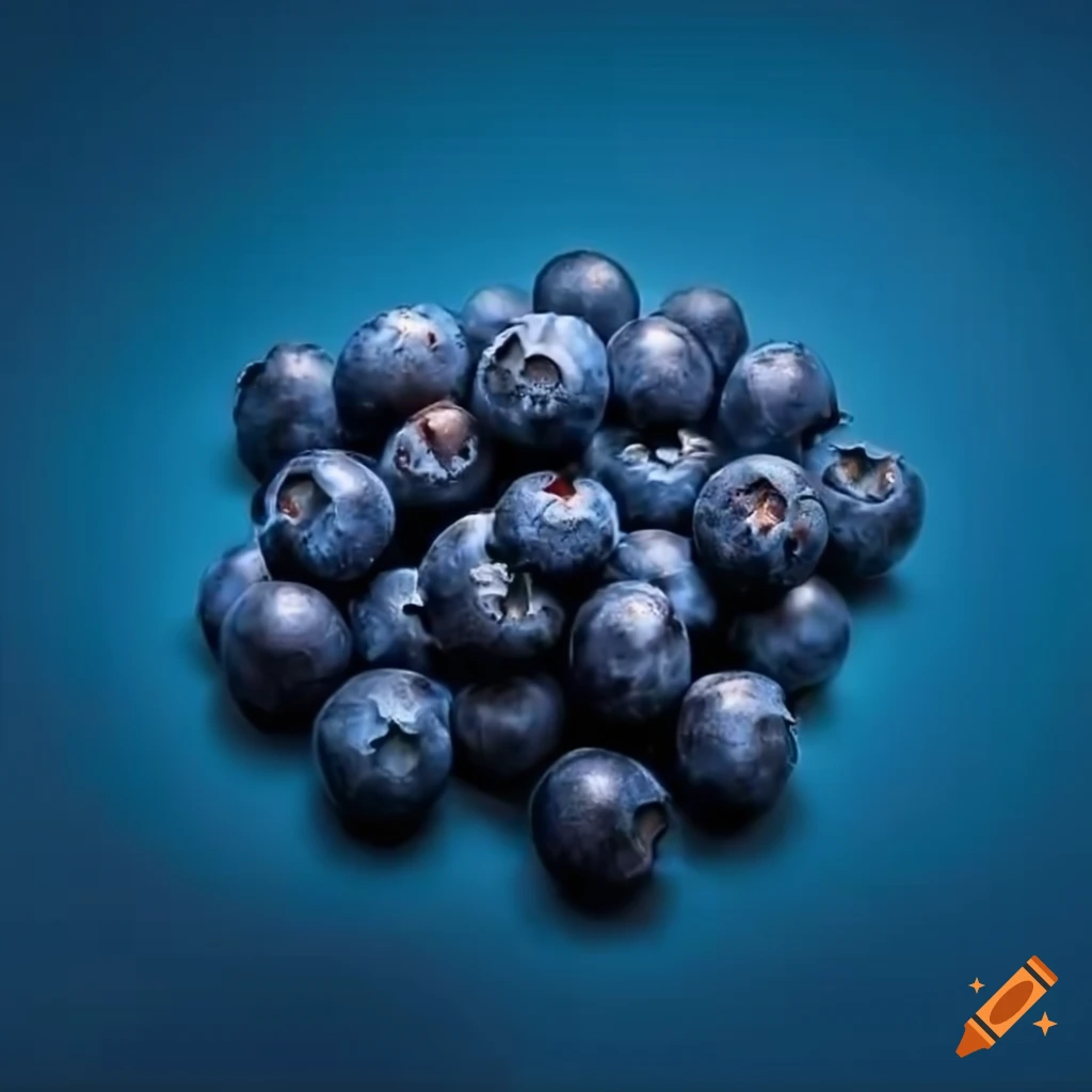 Arrangement of fresh blueberries on a white background