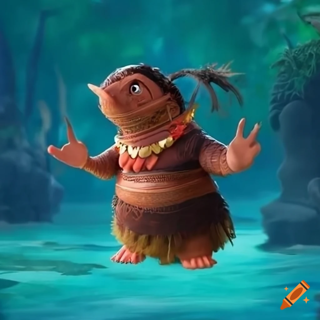 Adorable mole in a moana costume