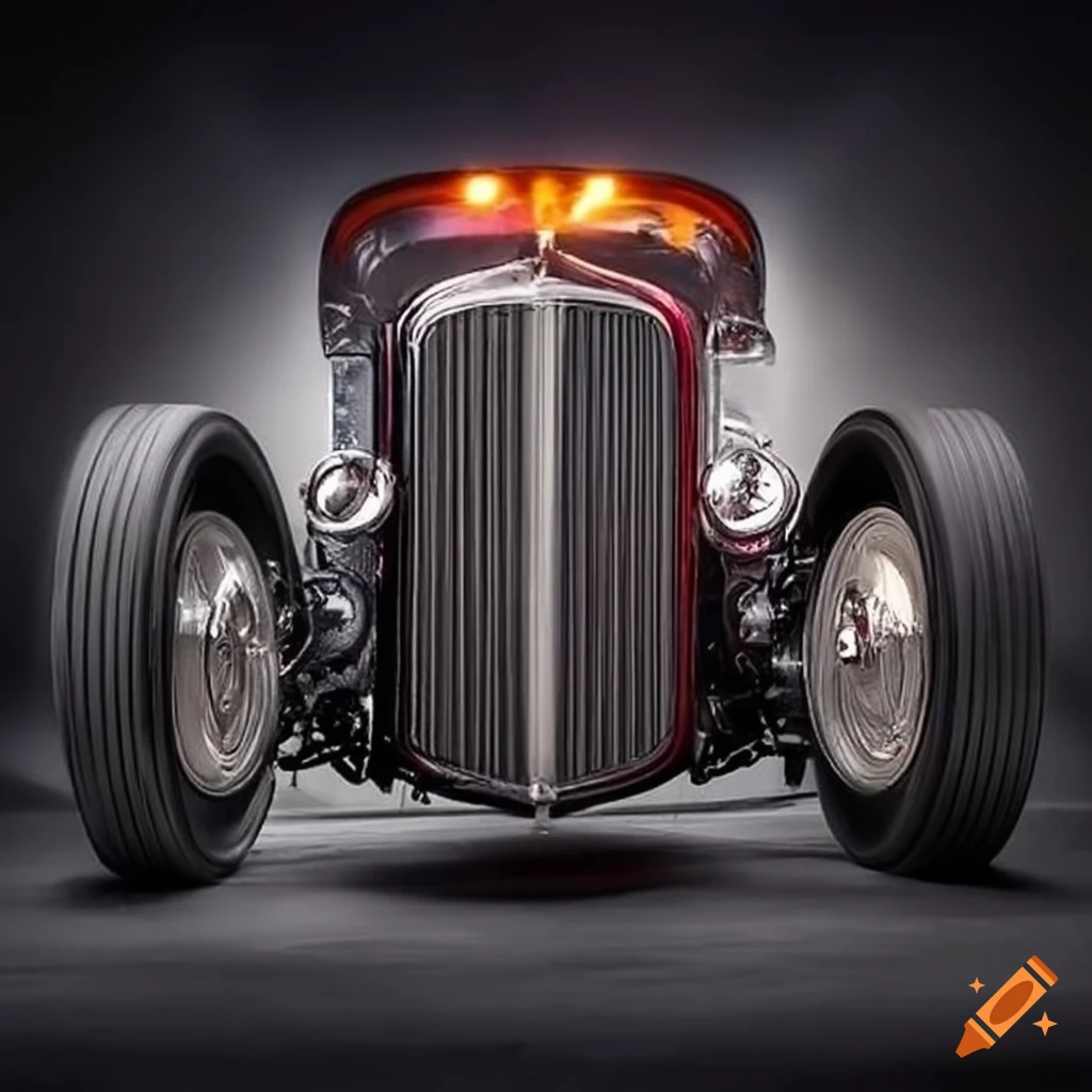 1932 ford coupe pulling an airstream camper on Craiyon