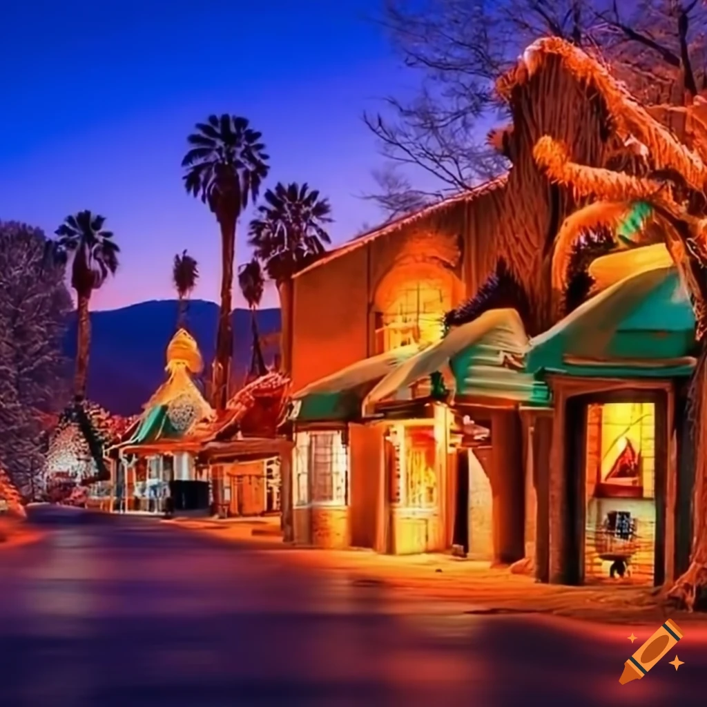 Winter And Christmas Theme In Palm Springs On Craiyon winter-and-christmas-theme-in-palm-springs-on-craiyon