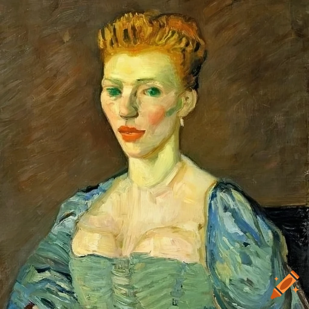 Van Gogh's masterpiece: elegant lady in a dress on Craiyon