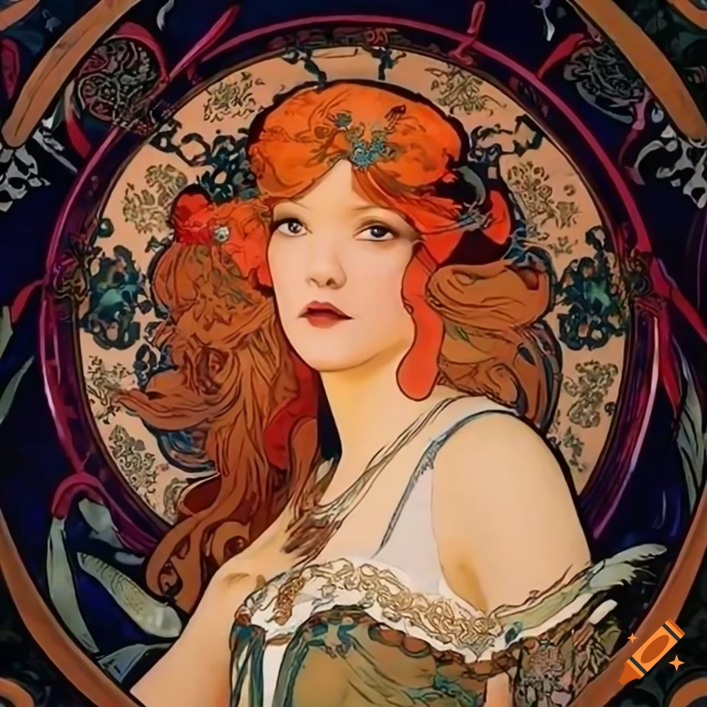 Art nouveau illustration of geneva jacuzzi in 1980s clothes on Craiyon